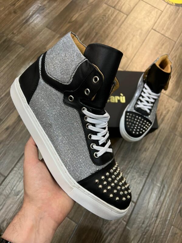 Tenis tipo botín brillos plata – Calzado Xicarú