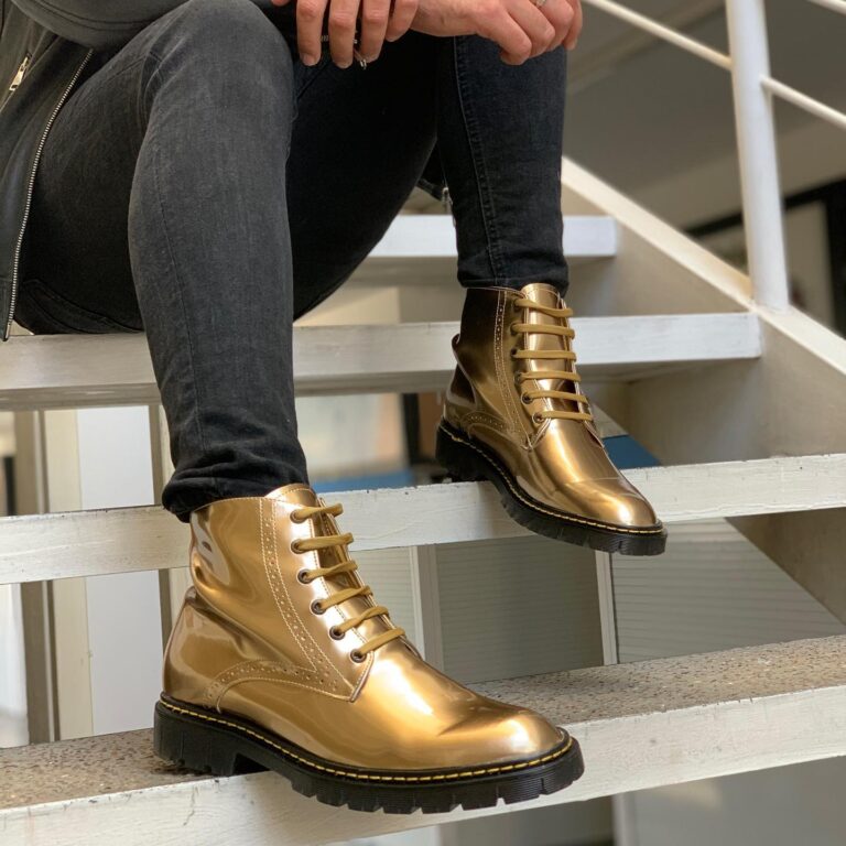 Bota oro de agujetas – Calzado Xicarú