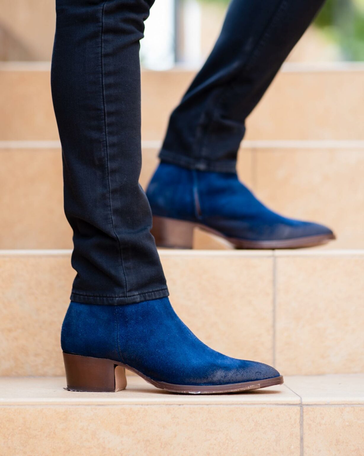 Bota gamuza azul – Calzado Xicarú