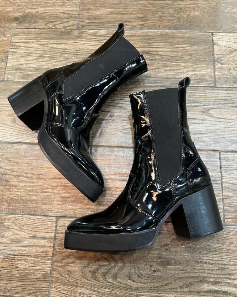 Bota charol negra plataforma – Calzado Xicarú